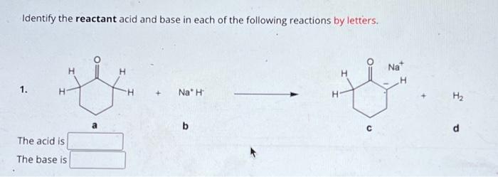 Solved Identify the reactant acid and base in each of the | Chegg.com