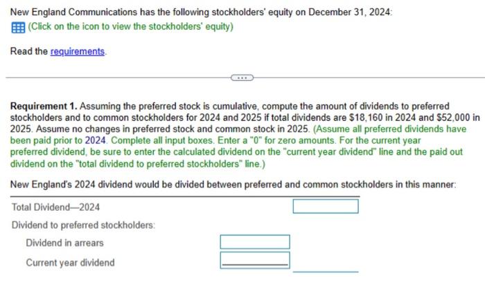 Solved New England Communications has the following | Chegg.com