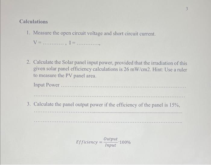 Characterization of I-V and P-V Curves of Solar PV | Chegg.com