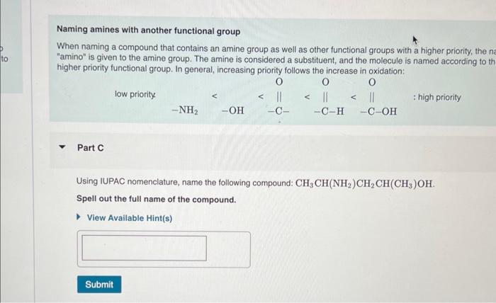 Solved Give the IUPAC name of the amine shown. Spell out the | Chegg.com