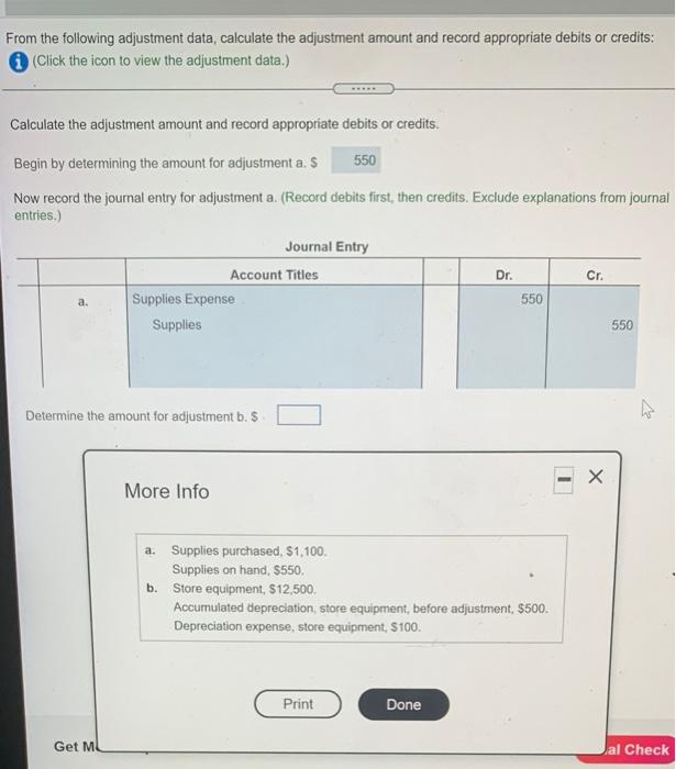 Solved From the following adjustment data, calculate the | Chegg.com
