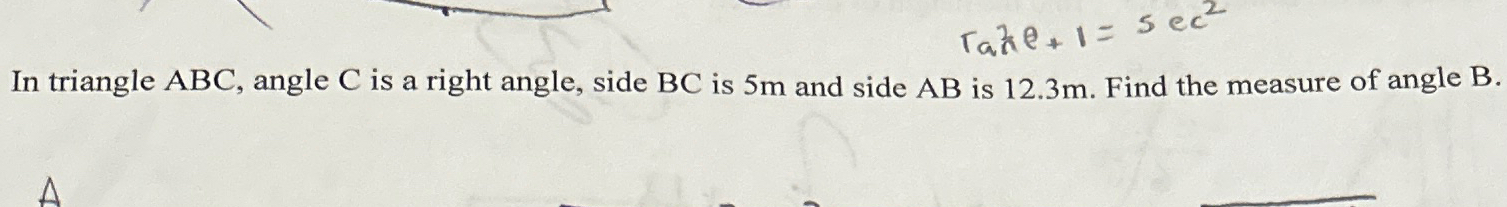 Solved In triangle ABC, angle C ﻿is a right angle, side BC | Chegg.com