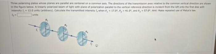 Solved Three polaring plates whose planes are parallel are | Chegg.com
