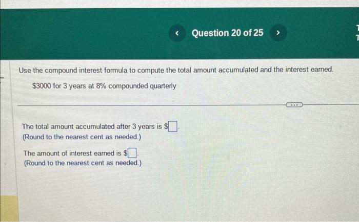 Solved Use the compound interest formula to compute the | Chegg.com