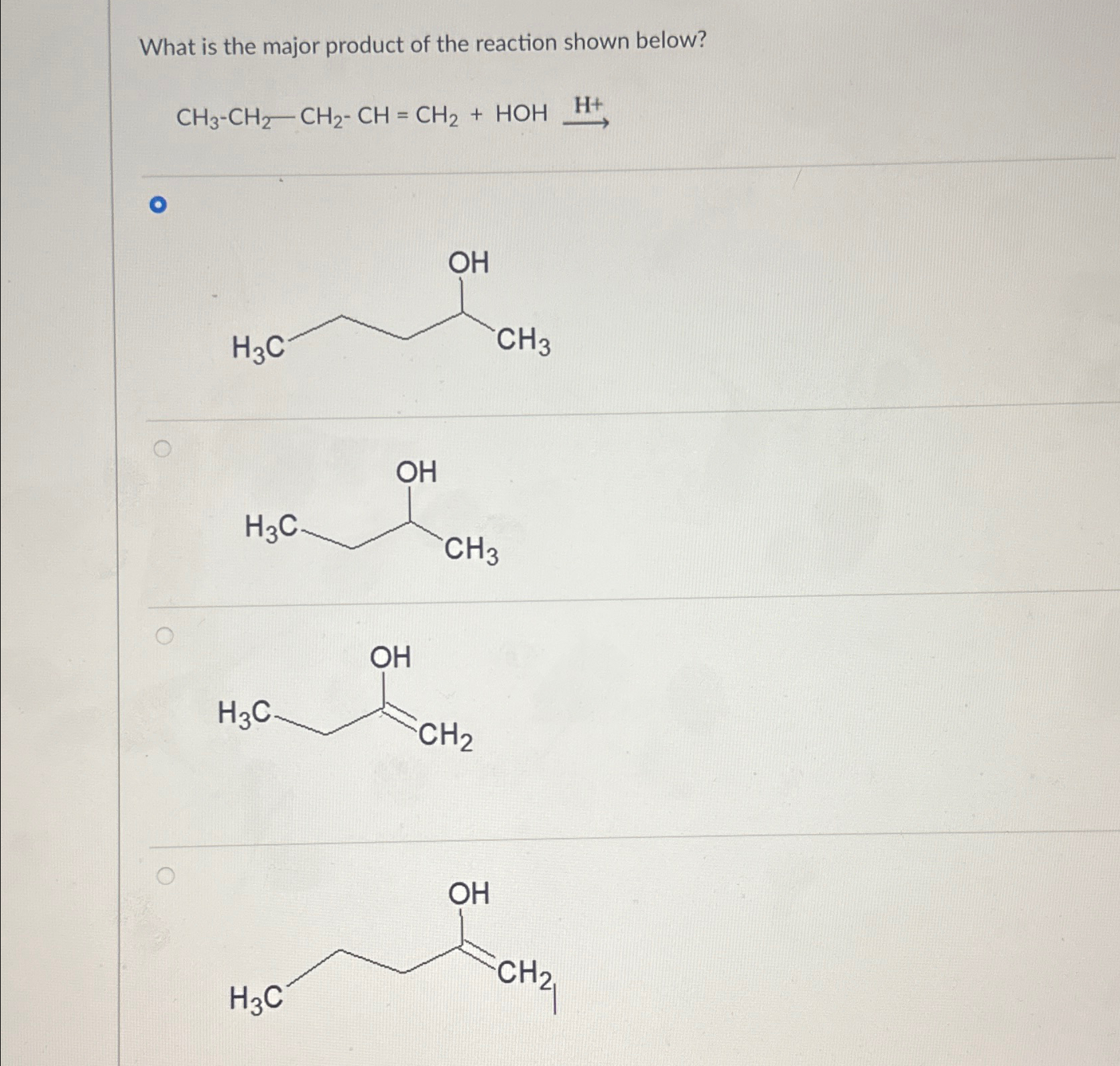 Solved What is the major product of the reaction shown | Chegg.com