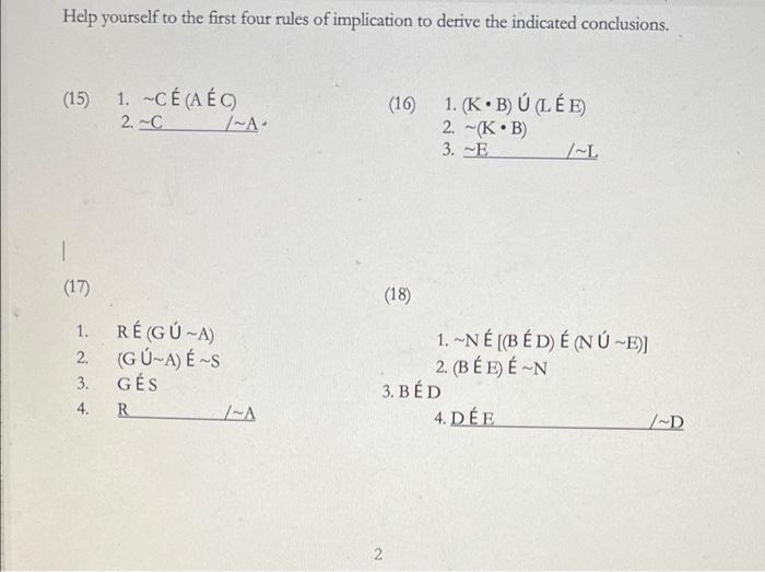 Solved Help yourself to the first four rules of implication | Chegg.com