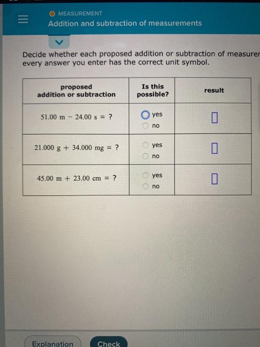 Solved MEASUREMENT Addition and subtraction of measurements | Chegg.com