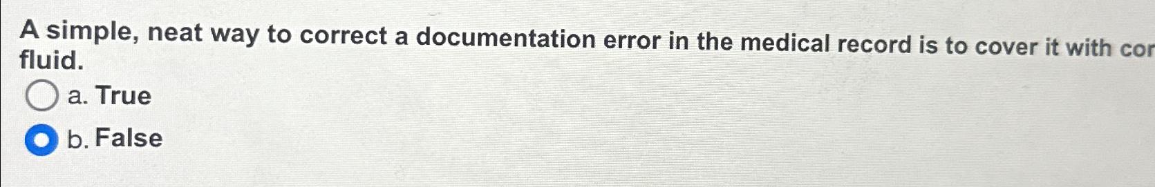 Solved A simple, neat way to correct a documentation error | Chegg.com
