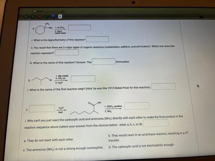 Solved Below you will find twolve (12) reaction products | Chegg.com