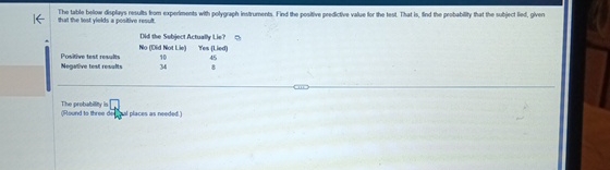 Solved \table[[,Did the Sublect Actually Lie?],[,No (OSid | Chegg.com