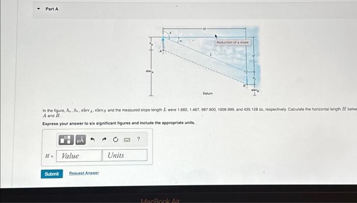 Solved Part A H = Submit 0 In the figure, he, hr, elev A, | Chegg.com