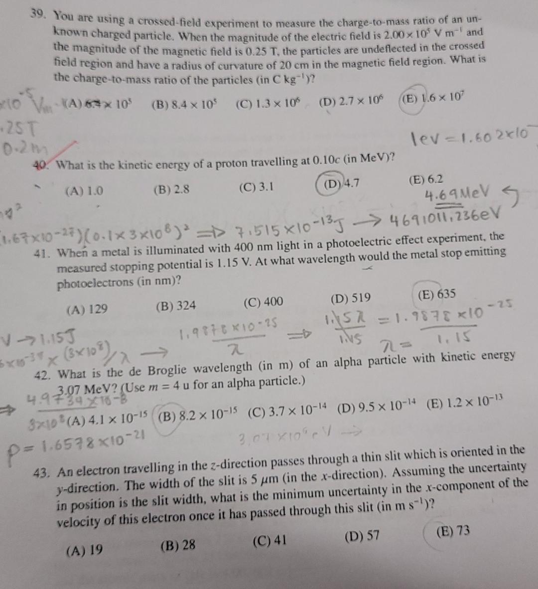 Solved 39. You are using a crossed-field experiment to | Chegg.com
