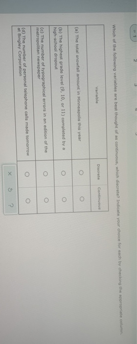 Solved Which of the following variables are best thought of | Chegg.com