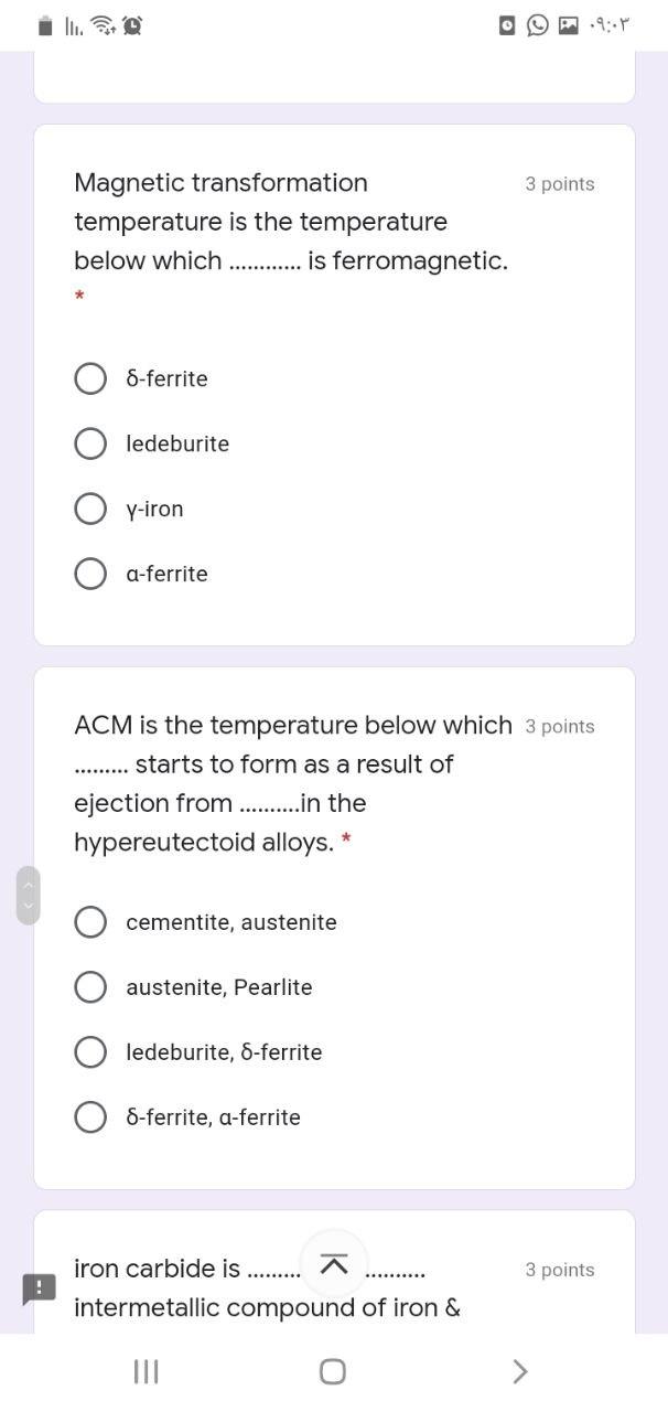 Solved ۰۹:۰۳ 9 و OR 3 points Magnetic transformation | Chegg.com