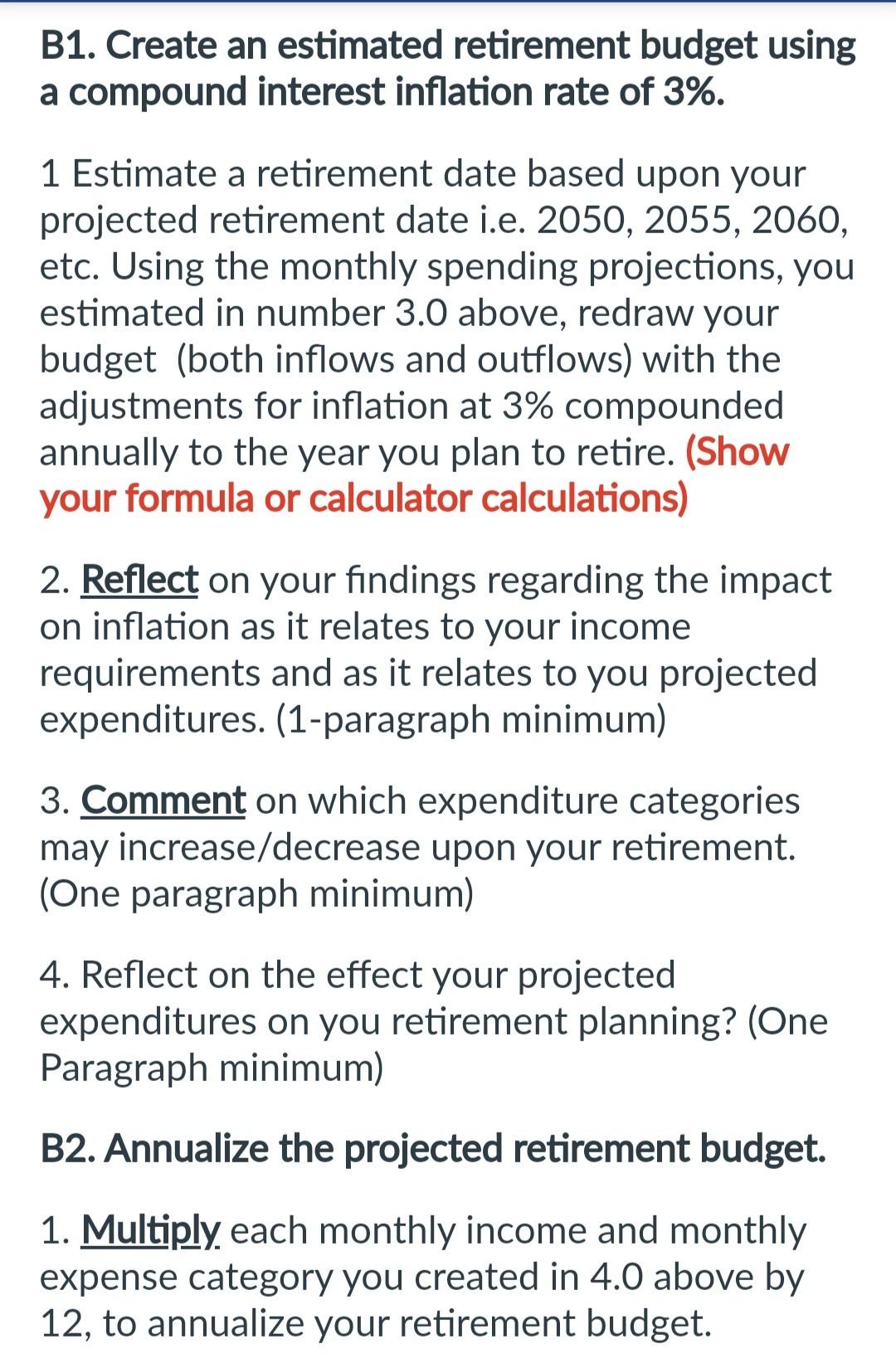 1 Estimate a retirement date based upon your | Chegg.com