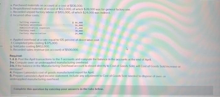 Solved Nonmanutacturing Exponses Req 3a | Chegg.com