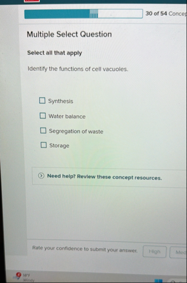 Solved \geoquad 30 ﻿of 54 ﻿ConcerMultiple Select | Chegg.com