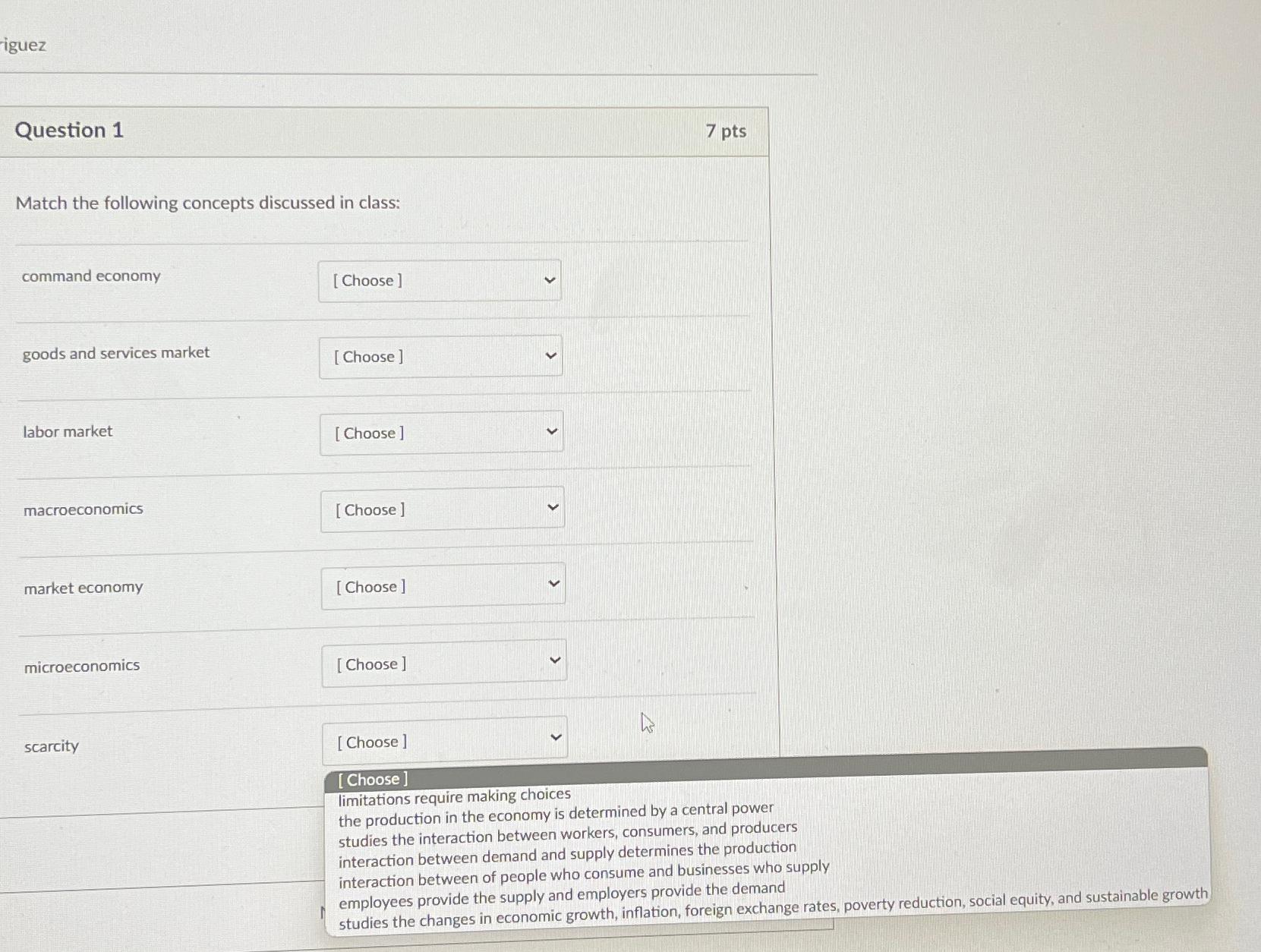 Solved iguezQuestion 17 ﻿ptsMatch the following concepts | Chegg.com