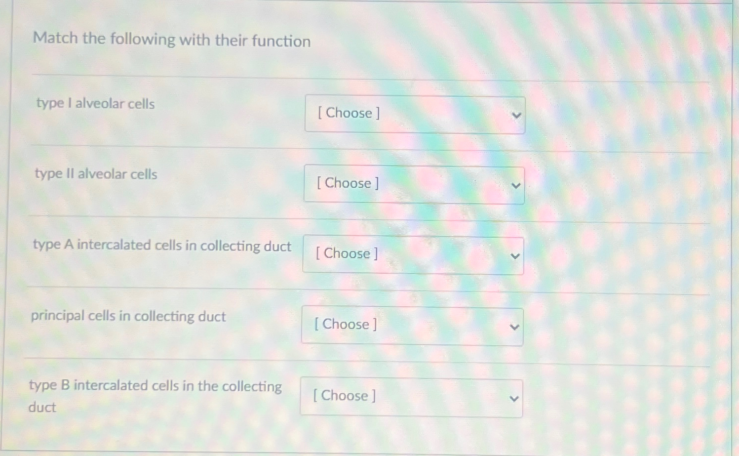 Solved Match the following with their functiontype I | Chegg.com