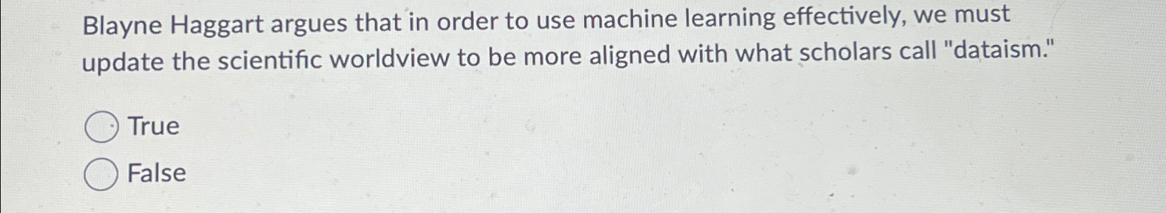 Solved Blayne Haggart argues that in order to use machine | Chegg.com