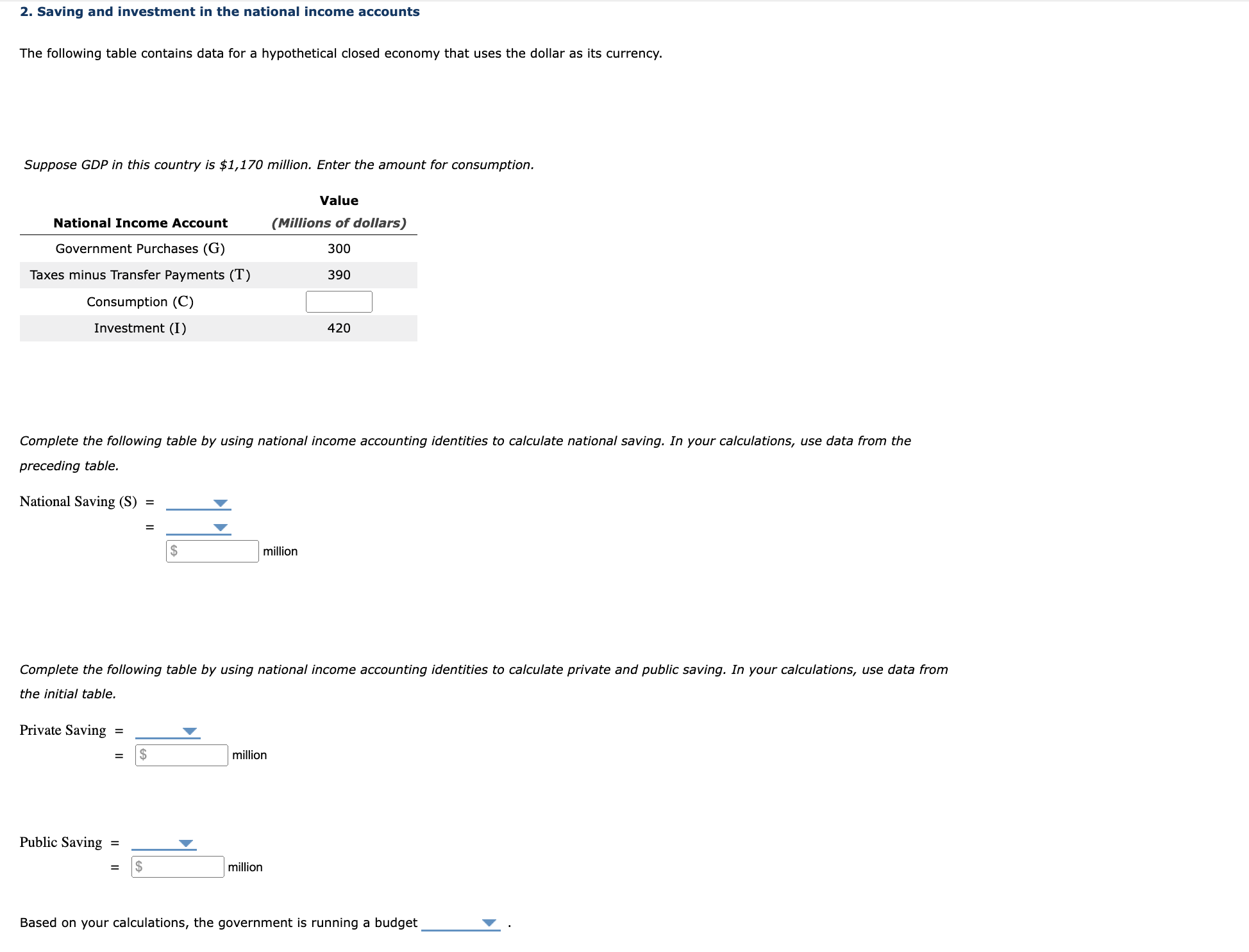Solved Saving and investment in the national income | Chegg.com