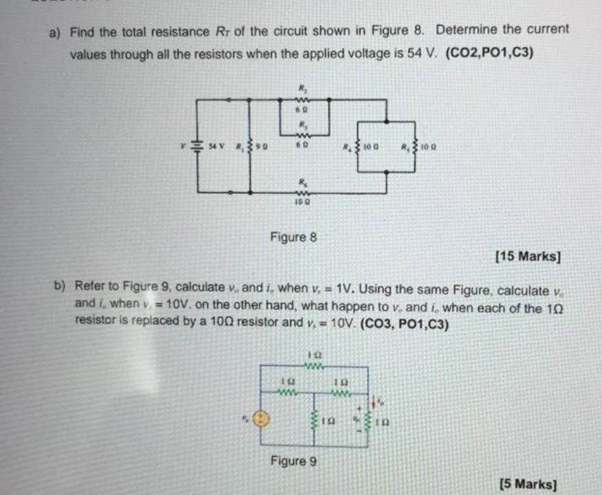 Solved a) Find the total resistance Rt of the circuit shown | Chegg.com