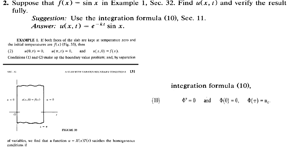 Solved Suppose that f(x)=sinx ﻿in Example 1, ﻿Sec. 32. ﻿Find | Chegg.com