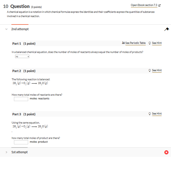 Solved 10 ﻿Question (3points)A chemical equation is ﻿a | Chegg.com
