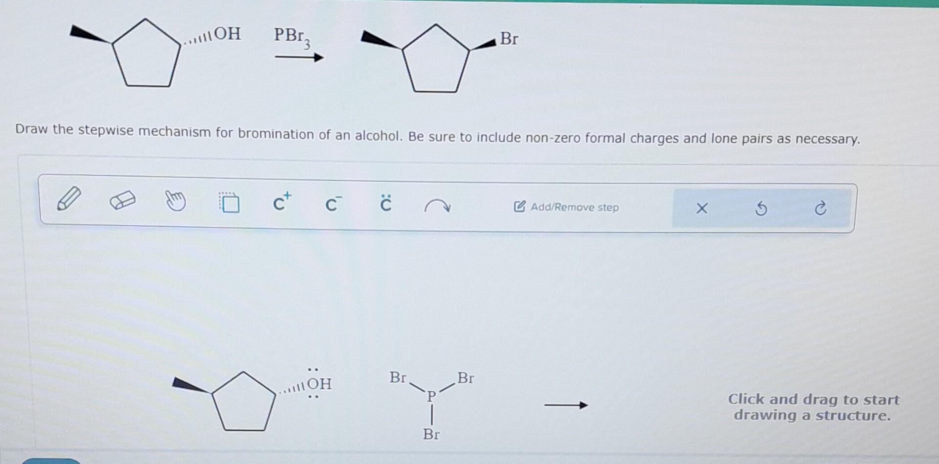 Solved Draw the stepwise mechanism for bromination of an | Chegg.com