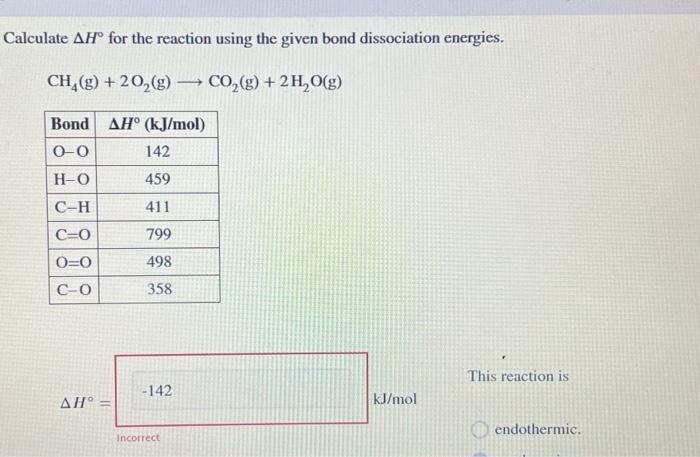 Solved Calculate ΔH∘ for the reaction using the given bond | Chegg.com