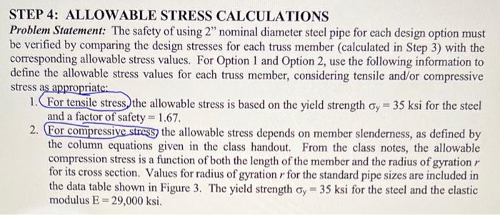 Solved STEP 4: ALLOWABLE STRESS CALCULATIONS Problem | Chegg.com
