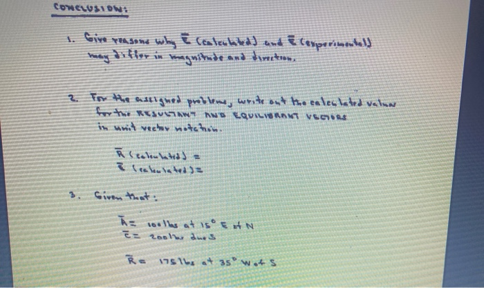 Solved Title: Vector Sumi Purpose: To mathematically | Chegg.com