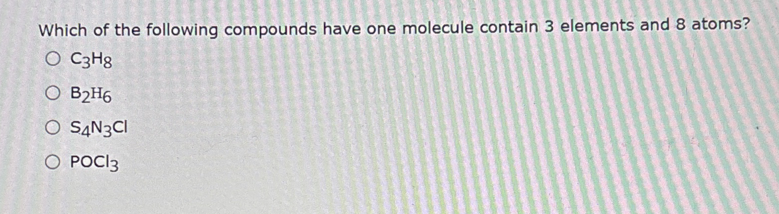 Solved Which of the following compounds have one molecule | Chegg.com