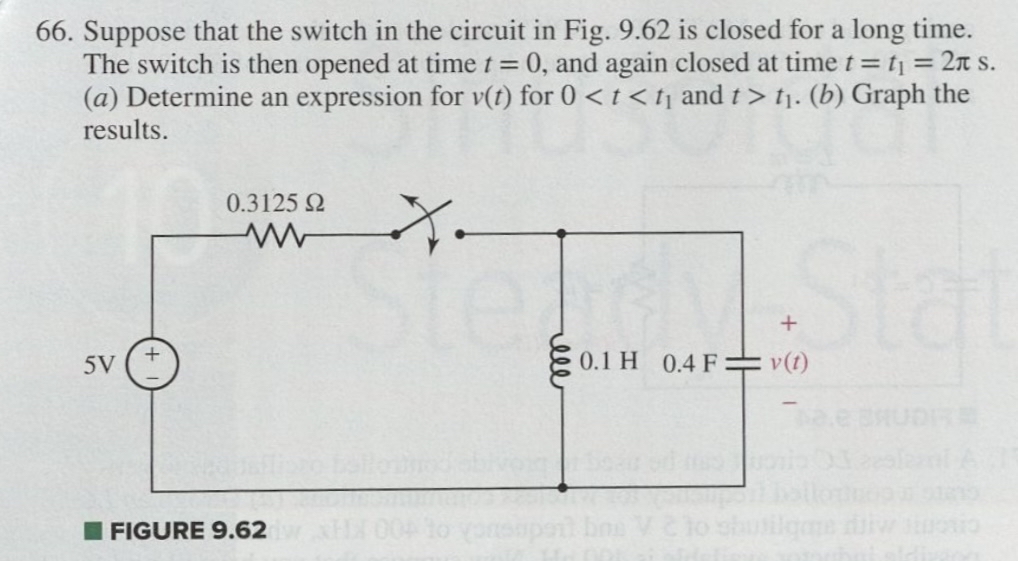 Solved Suppose that the switch in the circuit in Fig. 9.62 | Chegg.com