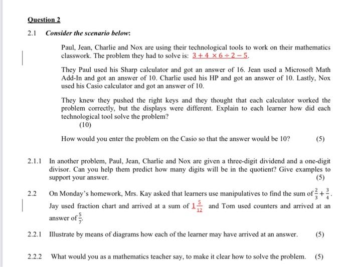 Solved 2.1 Consider the scenario below: Paul, Jean, Charlie | Chegg.com