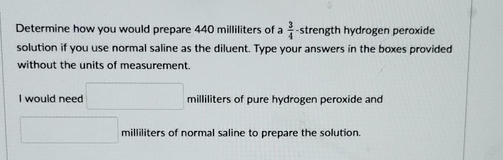 Solved Determine how you would prepare 440 milliliters of a | Chegg.com