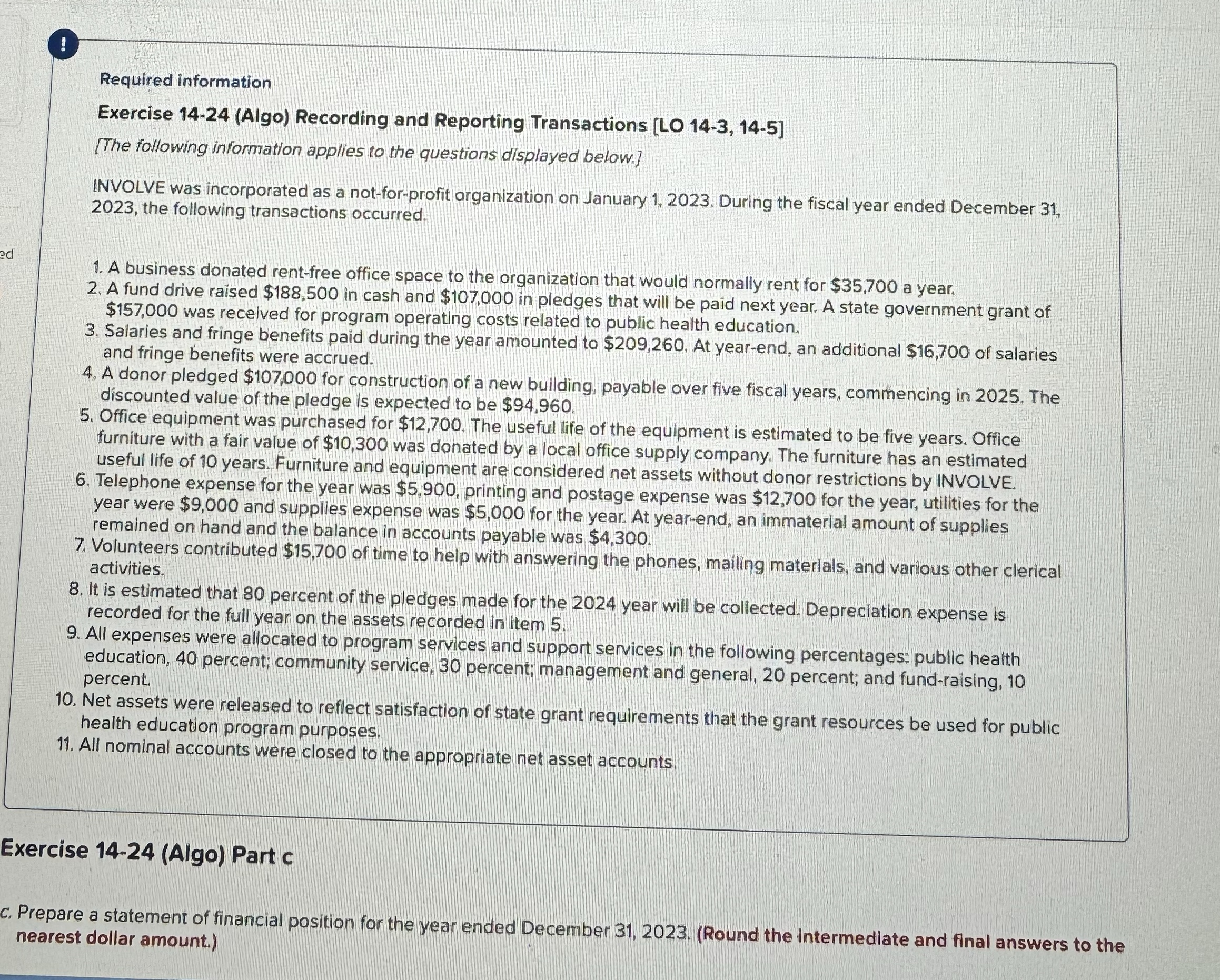 Solved Required informationExercise 14-24 (Algo) ﻿Recording | Chegg.com
