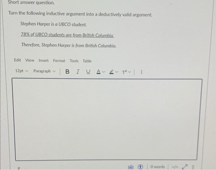 Short answer question. Turn the following inductive | Chegg.com