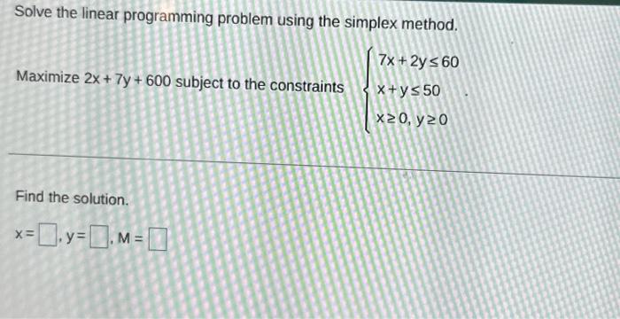 Solved Solve the linear programming problem using the | Chegg.com