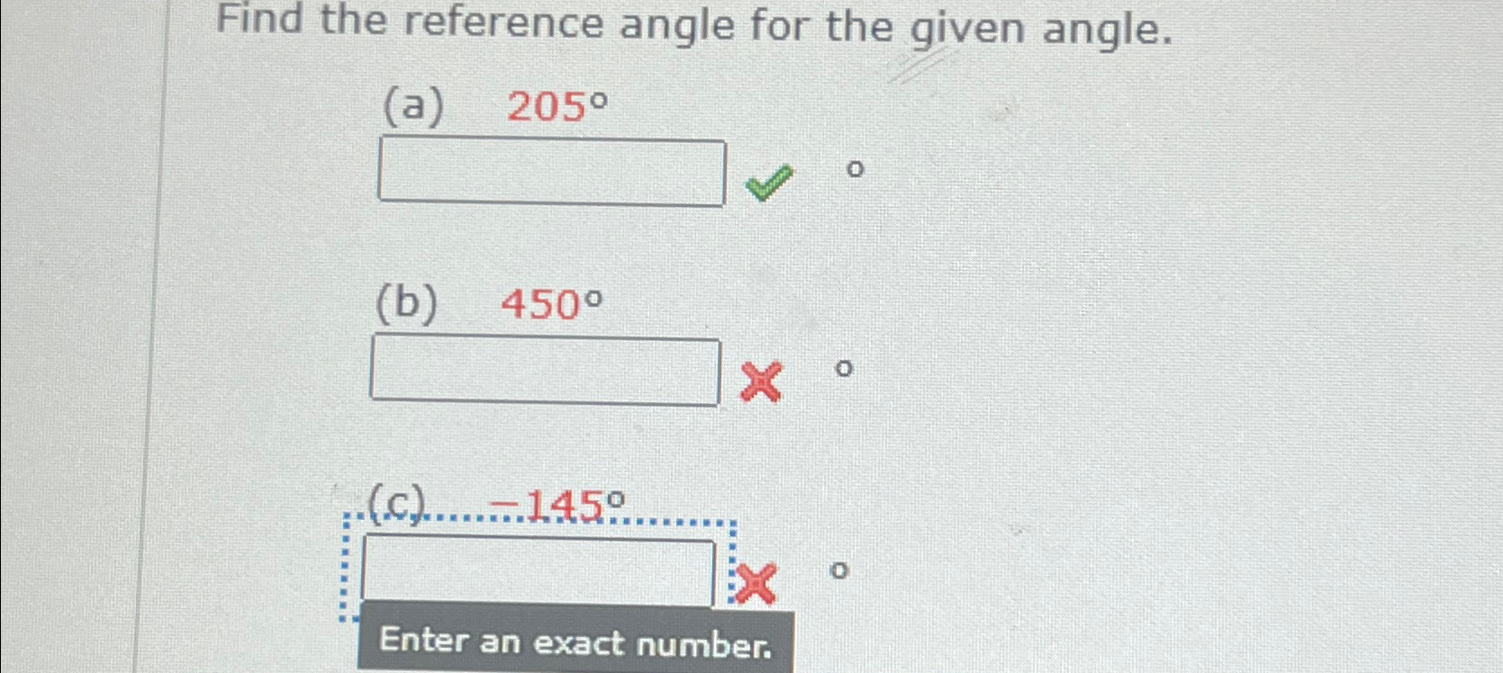 Solved Find the reference angle for the given | Chegg.com