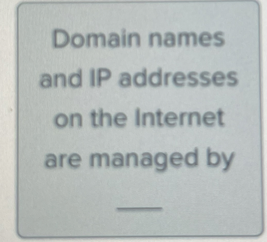 Solved Domain names and IP addresses on the Internet are | Chegg.com