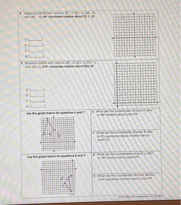 Solved Name Unit 9 Transformations Date Per Homework 4 Chegg