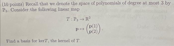 Solved (10 points) Recall that we denote the space of | Chegg.com