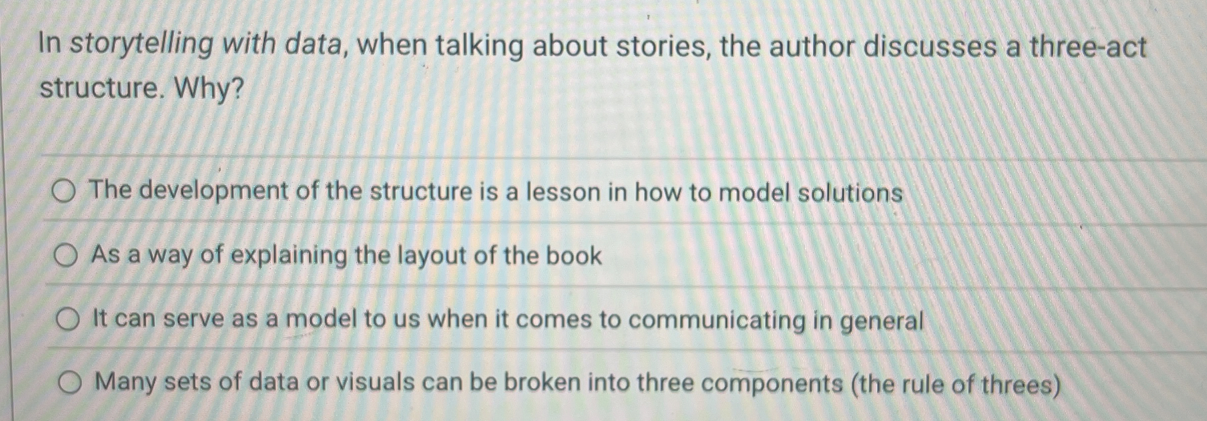 High Quality SOLUTION In storytelling with data, when talking about ...