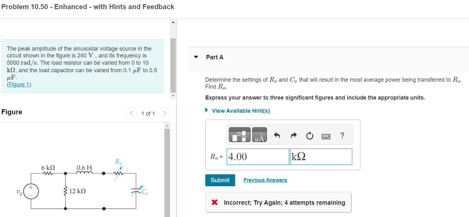 Solved Problem 10.50 - ﻿Enhanced - ﻿with Hints and | Chegg.com