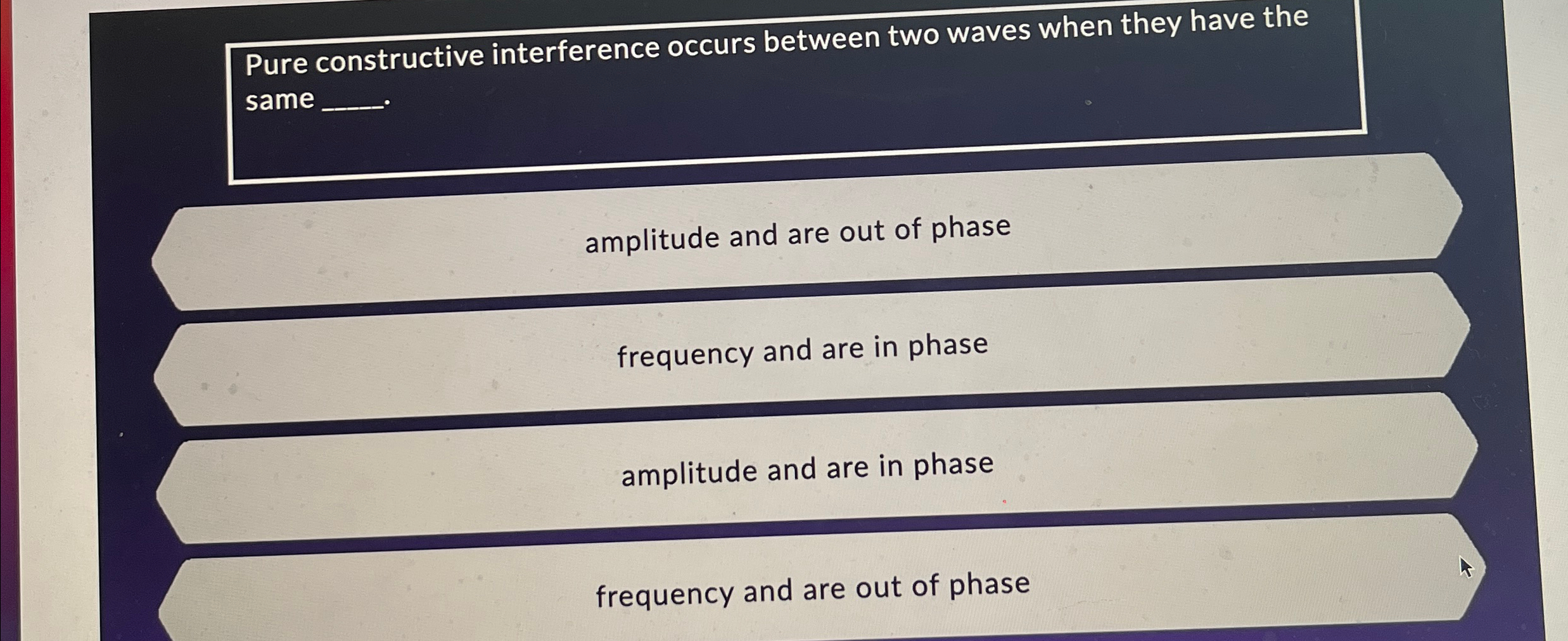 Solved Pure constructive interference occurs between two | Chegg.com