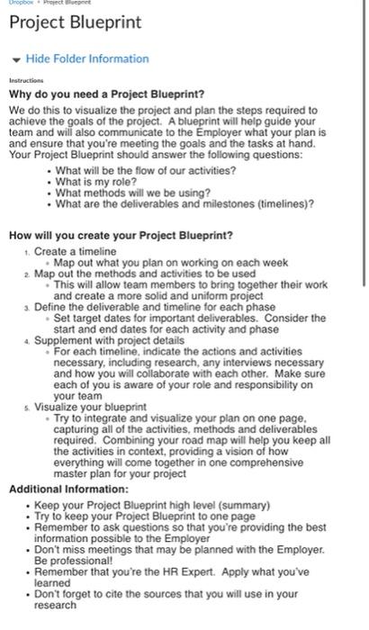Solved Dropbox Project Project Blueprint Hide Folder | Chegg.com