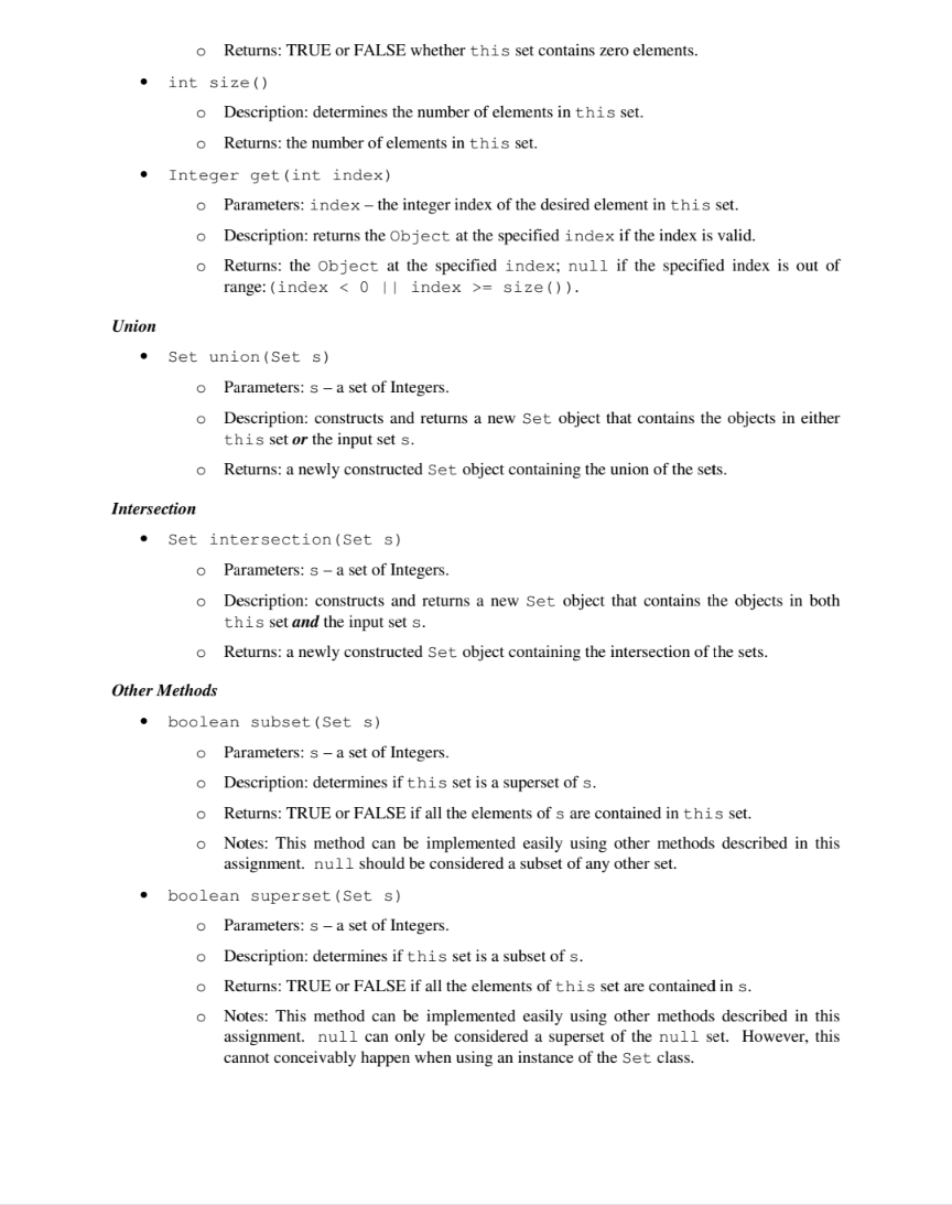 Solved Project 5 Set Class In This Project You Will 2878