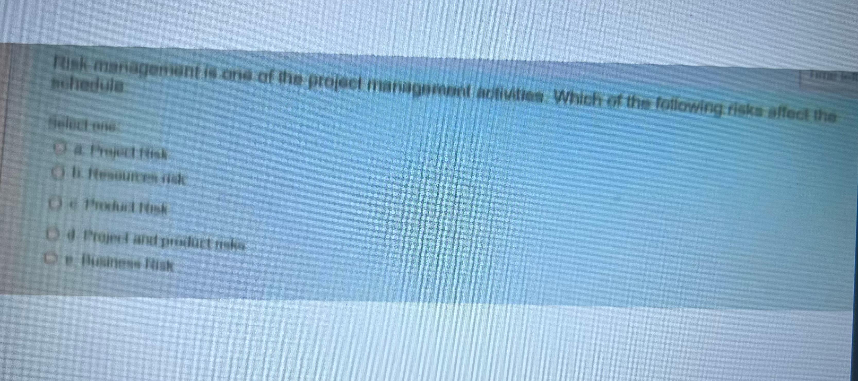 Solved Risk mariagement is one of the project management | Chegg.com