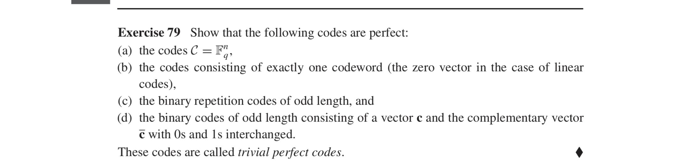 Solved I need solution of exercise 79 ﻿in coding theory • | Chegg.com